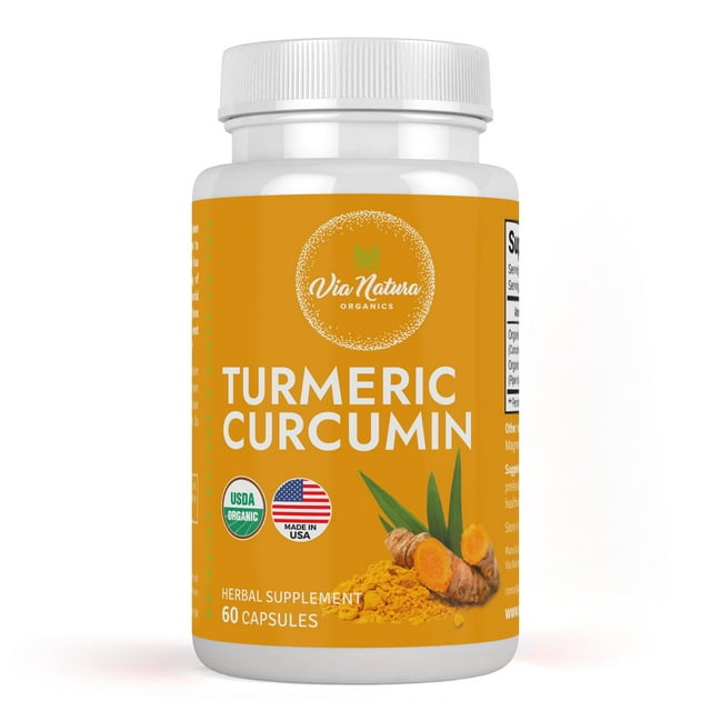 Organic Turmeric Curcumin & Black Pepper Supplement - 1000 MG, 60 ...