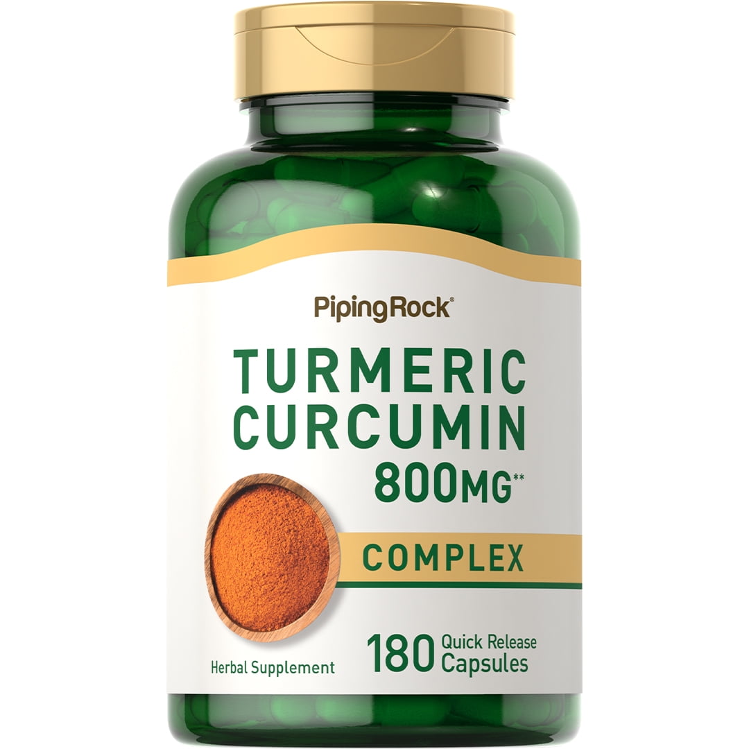 Piping Rock Extra Strength Pure Turmeric Curcumin, 800mg, 180 Capsules ...
