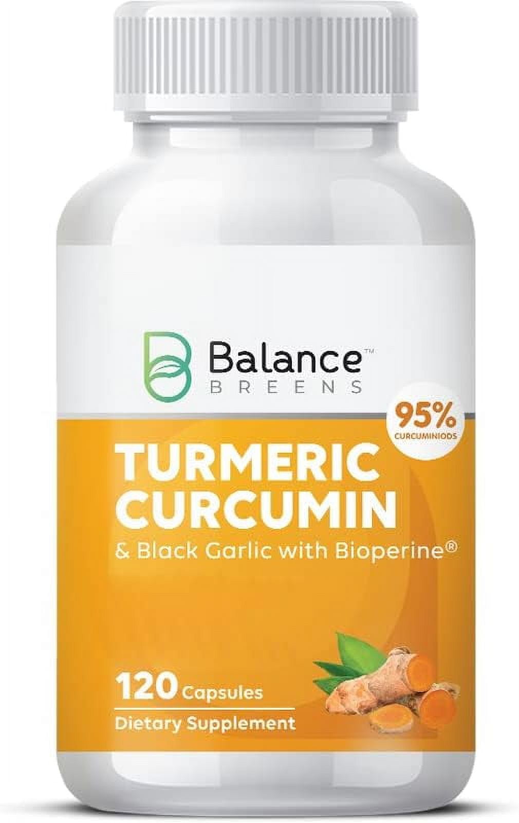 Turmeric Curcumin (95% Curcuminoids), Black Garlic with Bioperine Black ...