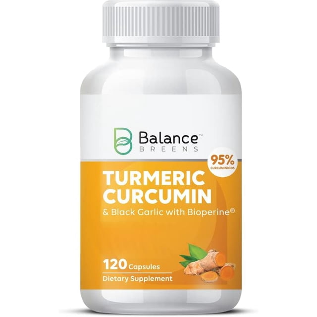 Turmeric Curcumin (95% Curcuminoids), Black Garlic with Bioperine Black ...