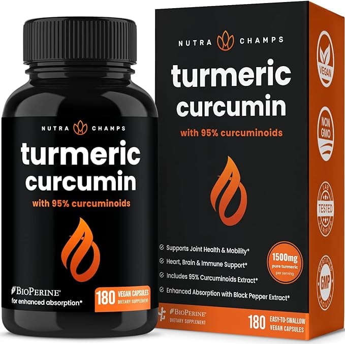 Turmeric Curcumin with Black Pepper Extract 1500mg | 95% Curcuminoids ...