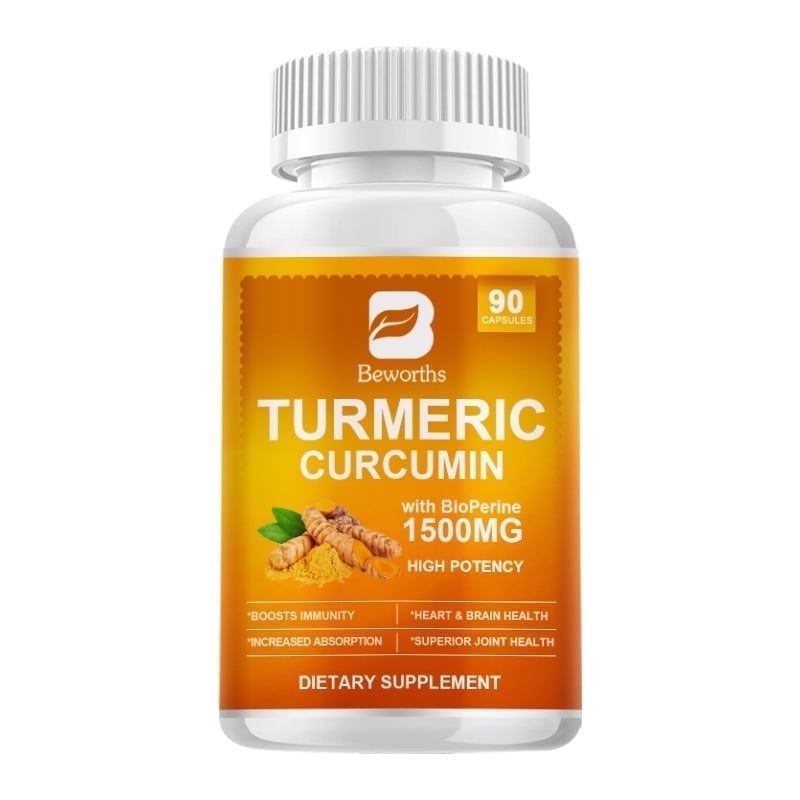 Turmeric Curcumin with Black Pepper & Ginger Supplement, 1500mg ...