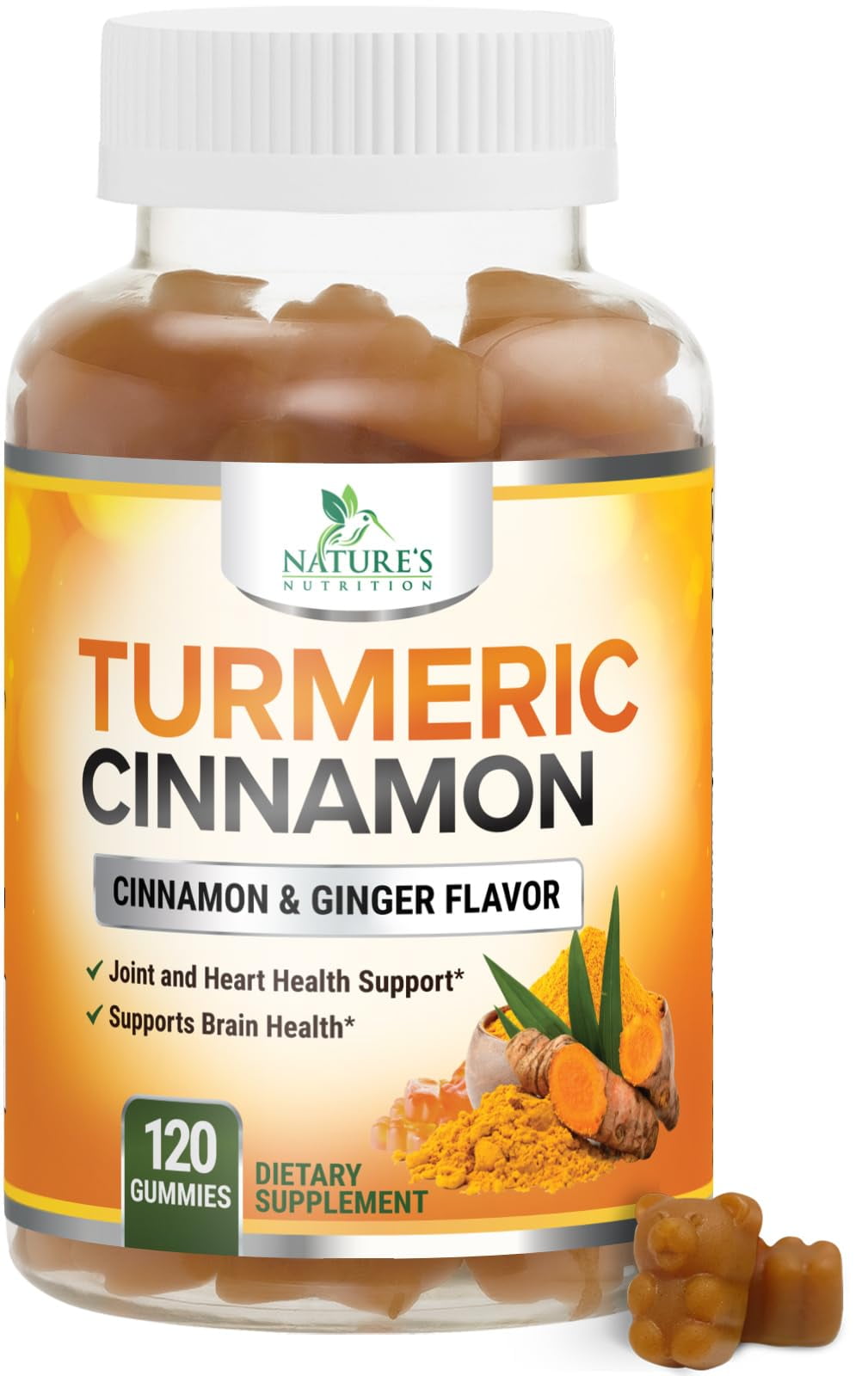 Turmeric Curcumin Gummies 95% Curcuminoids with Cinnamon, Ginger ...