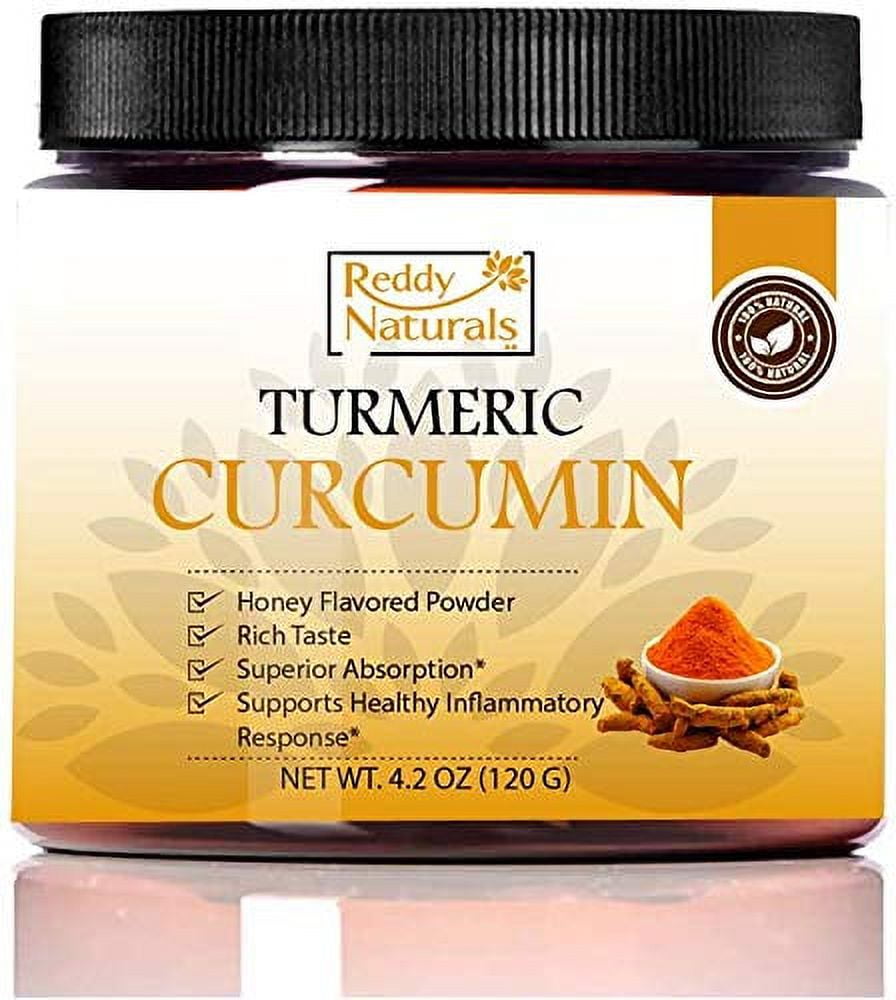 Reddy Naturals Turmeric Curcumin Powder with Black Pepper, Honey ...