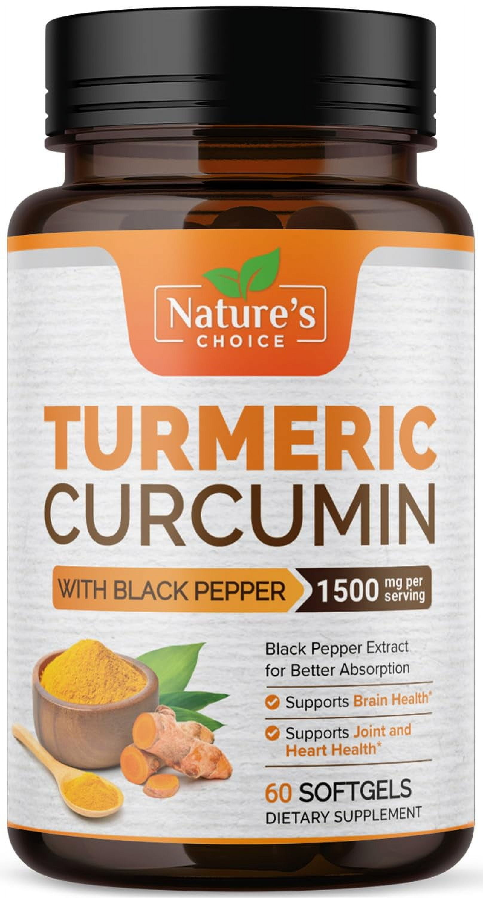 Turmeric Curcumin 1500mg with Black Pepper Extract - Extra Strength ...