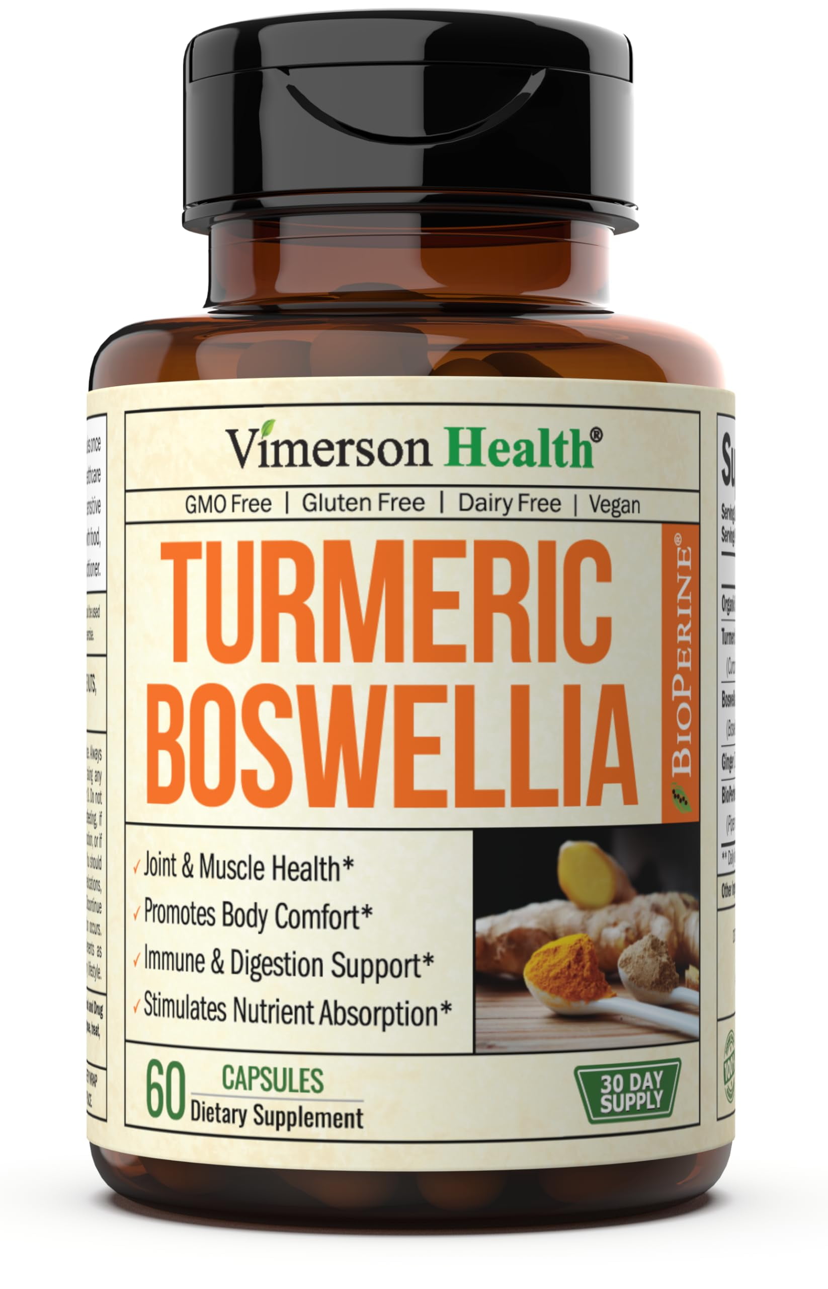 Turmeric Curcumin Supplement with Boswellia Serrata Extract, Organic ...