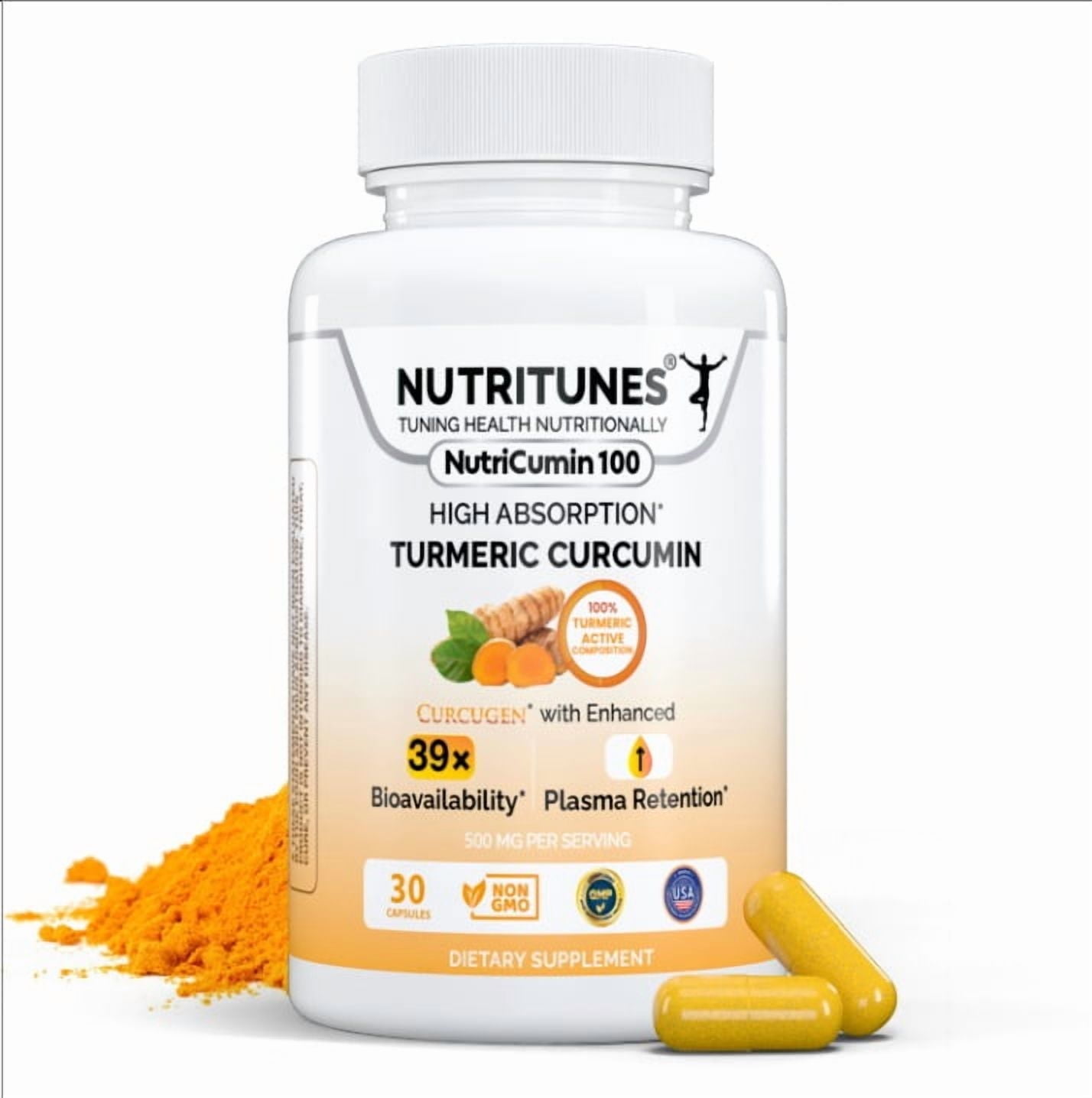 Turmeric Curcumin Supplement for Joint, Gut & Mood Support–39X ...