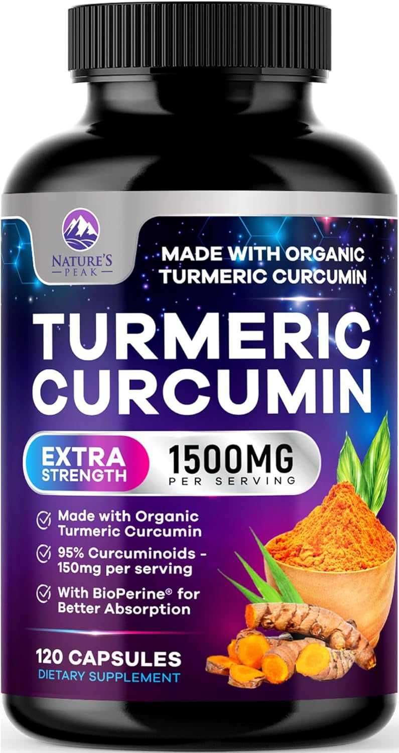 Turmeric Curcumin Supplement with Organic Turmeric - 95% Curcuminoids ...