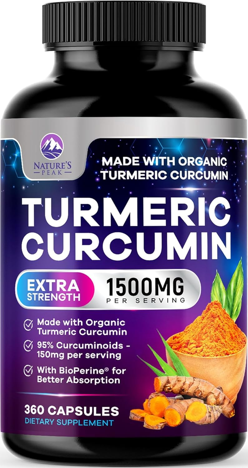 Turmeric Curcumin Supplement with Organic Turmeric - 95% Curcuminoids ...