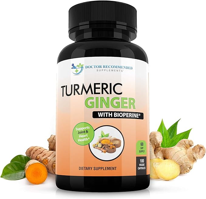 Turmeric Curcumin with Ginger, 95% Curcuminoids with BioPerine - 180 ...