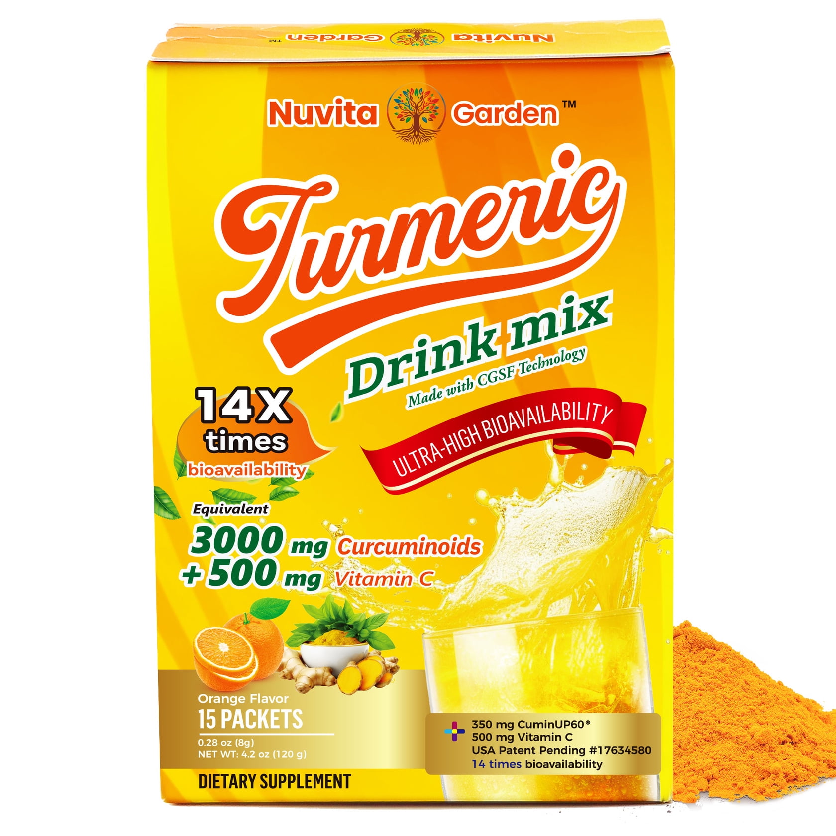 Turmeric Drink Mix Supplement, Turmeric Curcumin with 3000 Mg ...