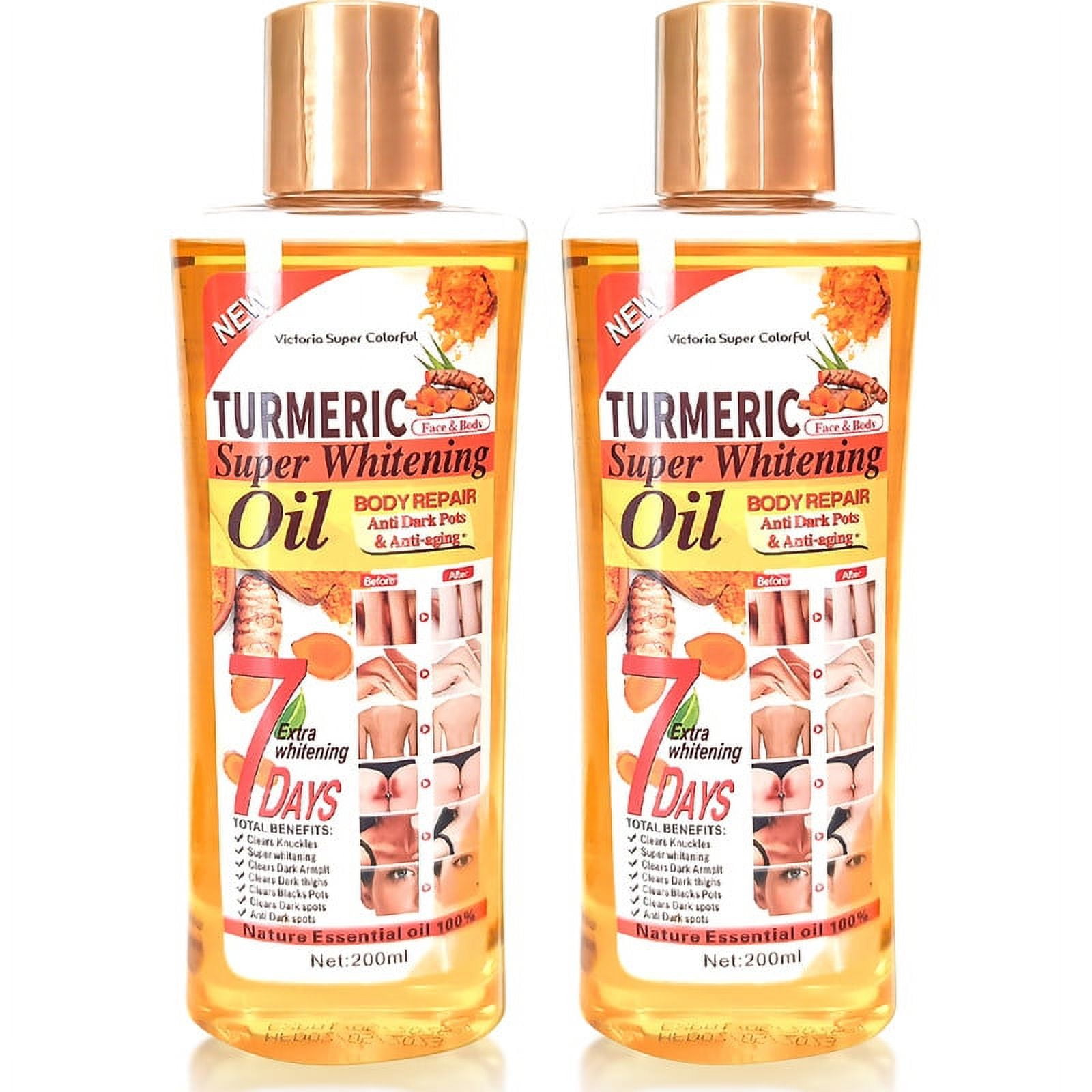 Pure Organic Turmeric Essential Body Oil, Skin Brightening Massage Oil ...