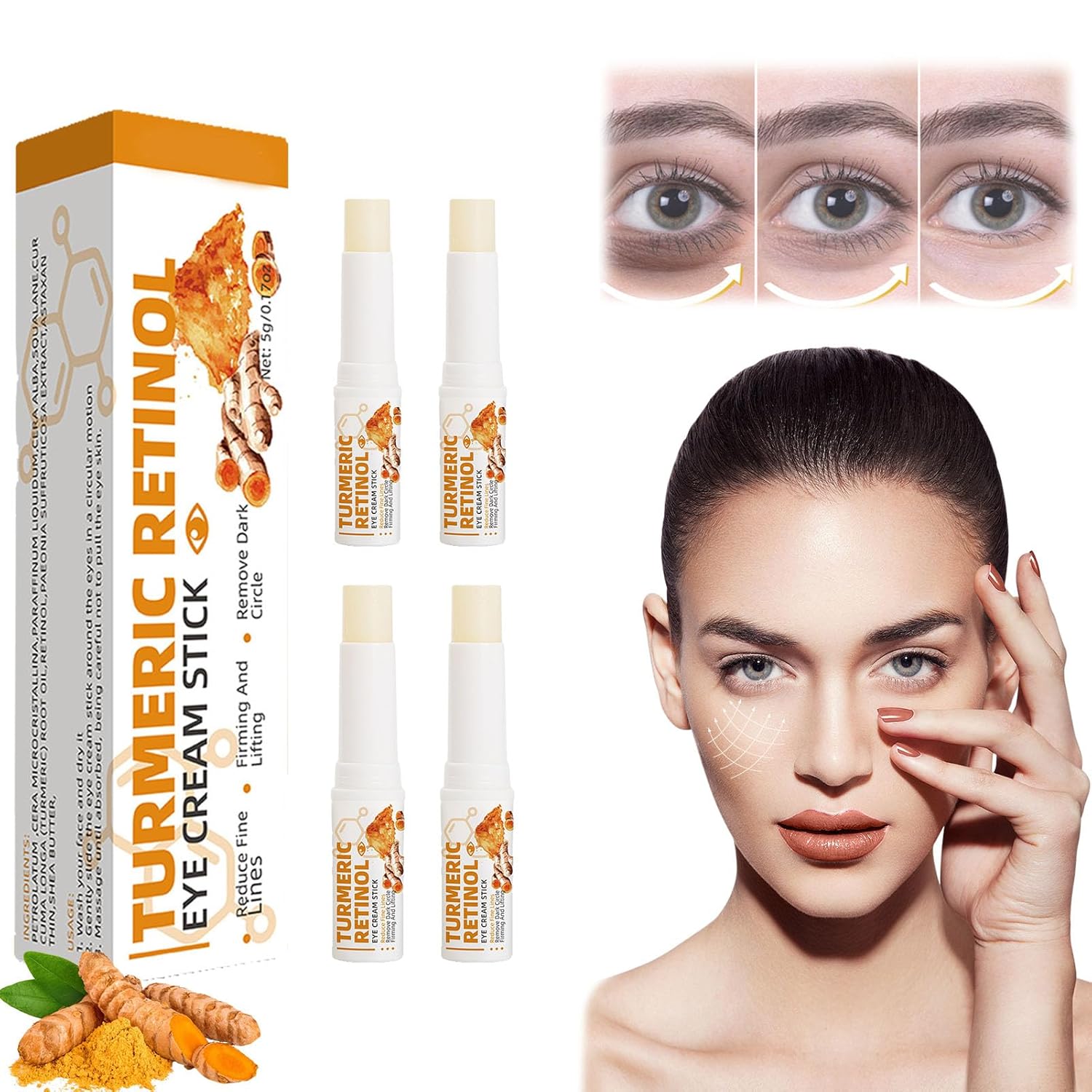 Turmeric Eye Bags, Turmeric Eye Cream Stick & Eye Serum, Turmeric Eye ...