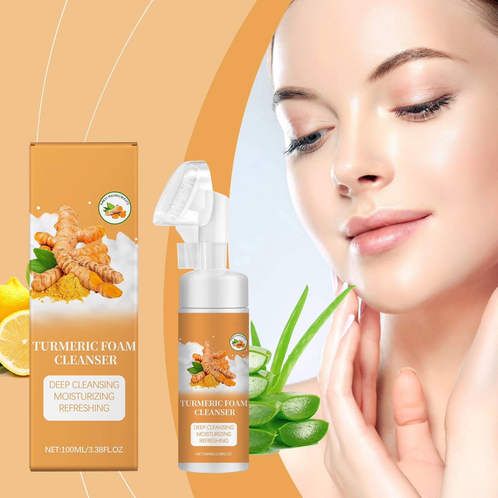 Turmeric Face Wash Facial Cleanser,Clearance,Turmeric Foam Facial ...