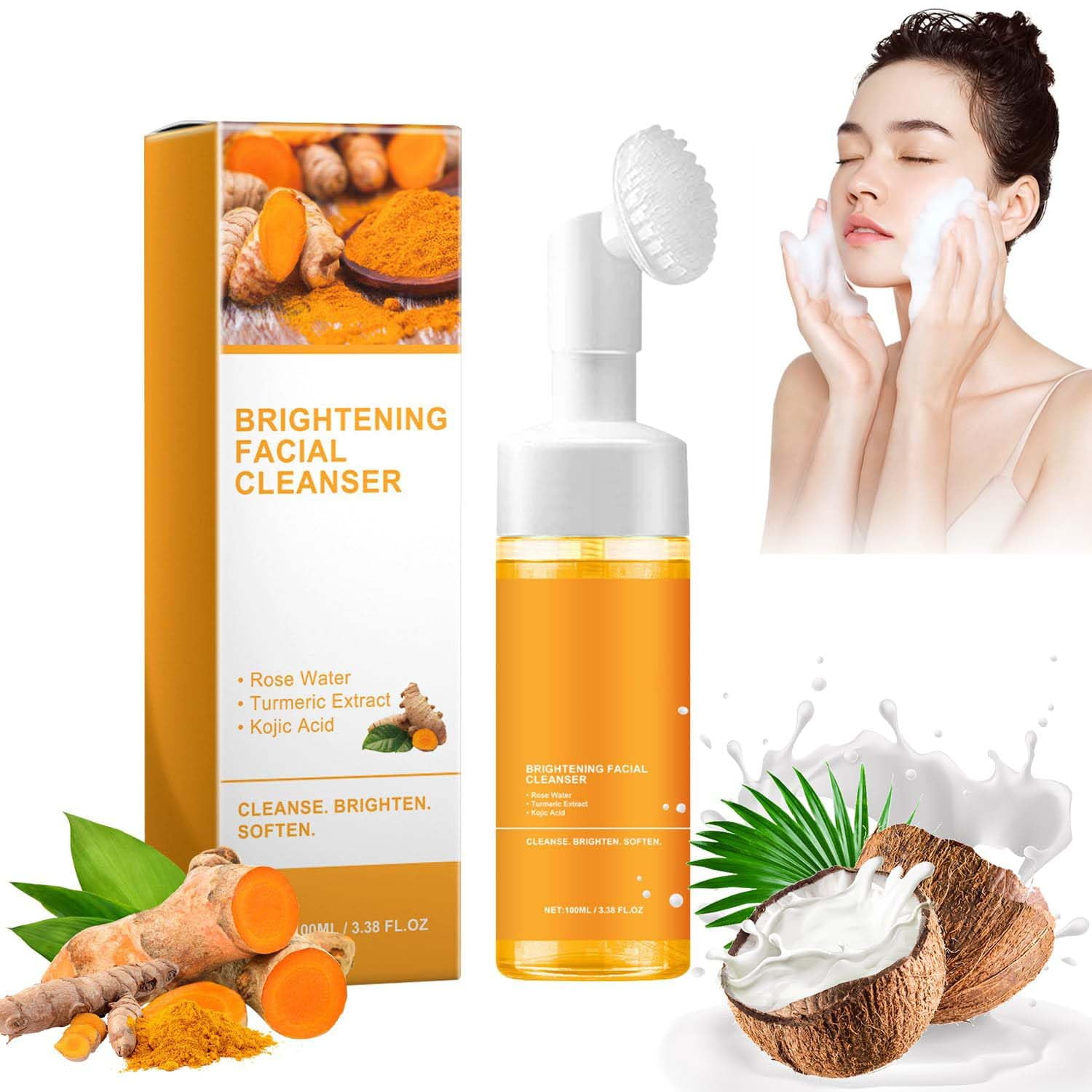 Turmeric Face Wash - Glow Wash Facial Cleanser, Turmeric Kojic Acid ...