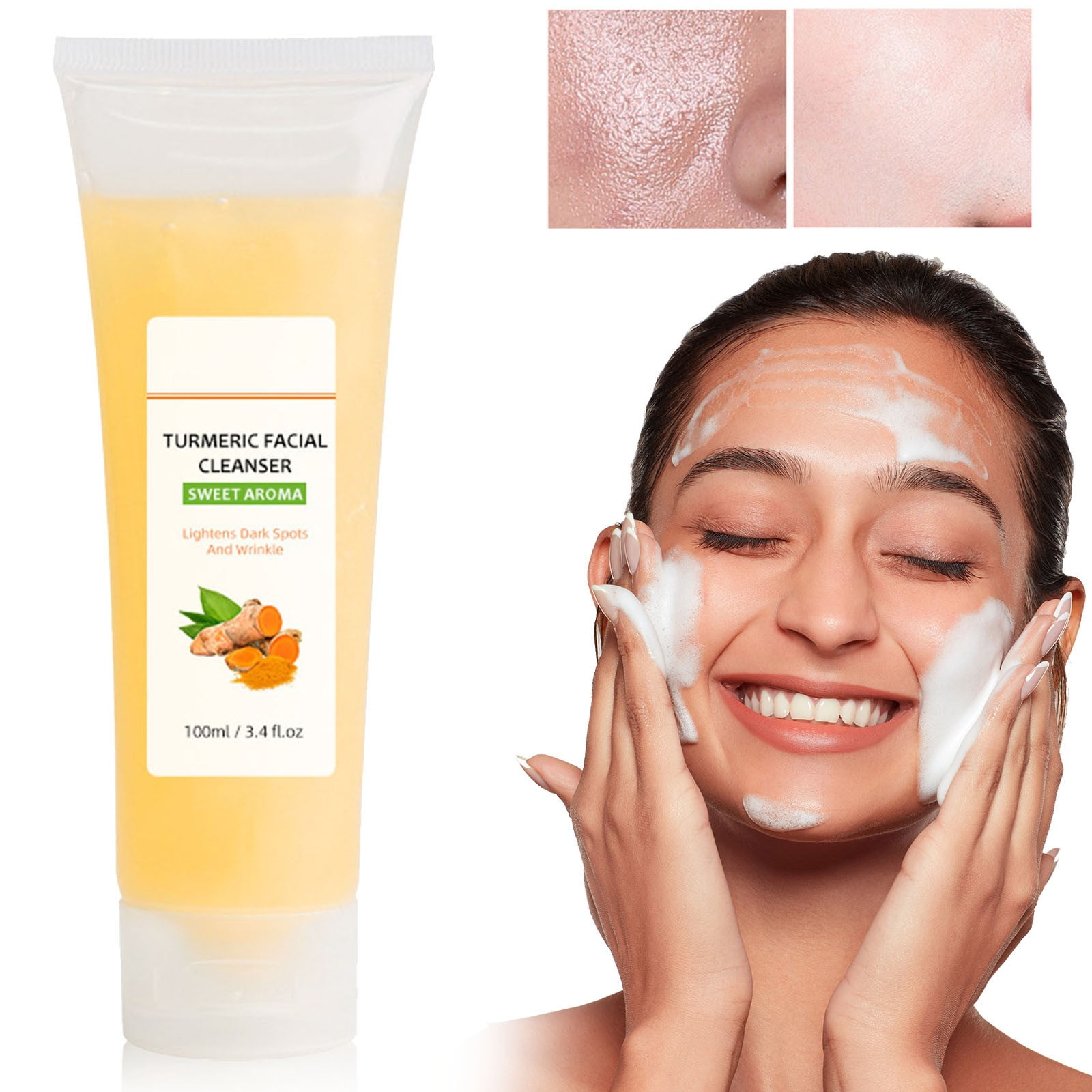 Turmeric Face Wash，Natural Face Wash，Brightening Face Wash，100% Natural ...