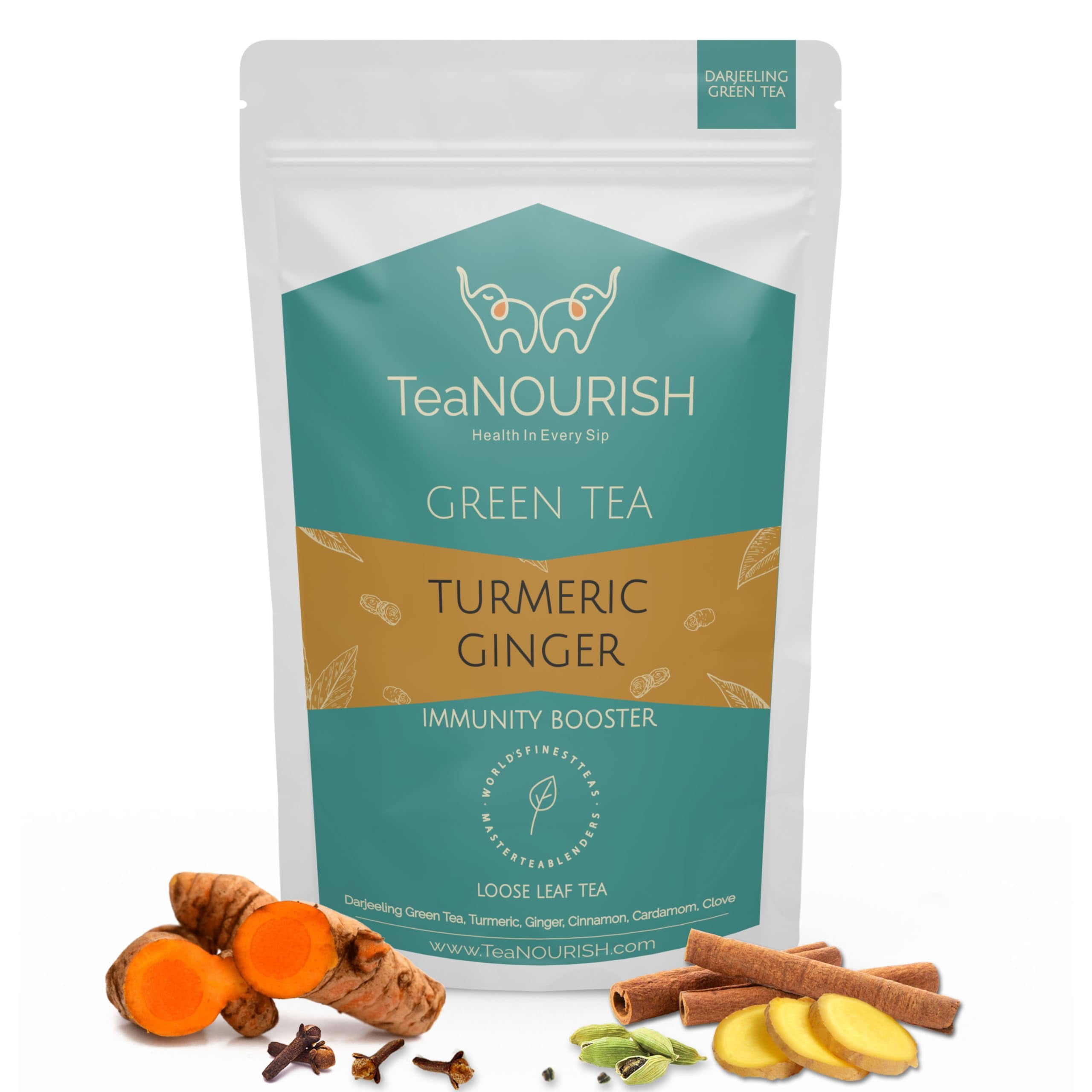 Turmeric Ginger Green Tea | Darjeeling Loose Leaf Tea | Blended With ...
