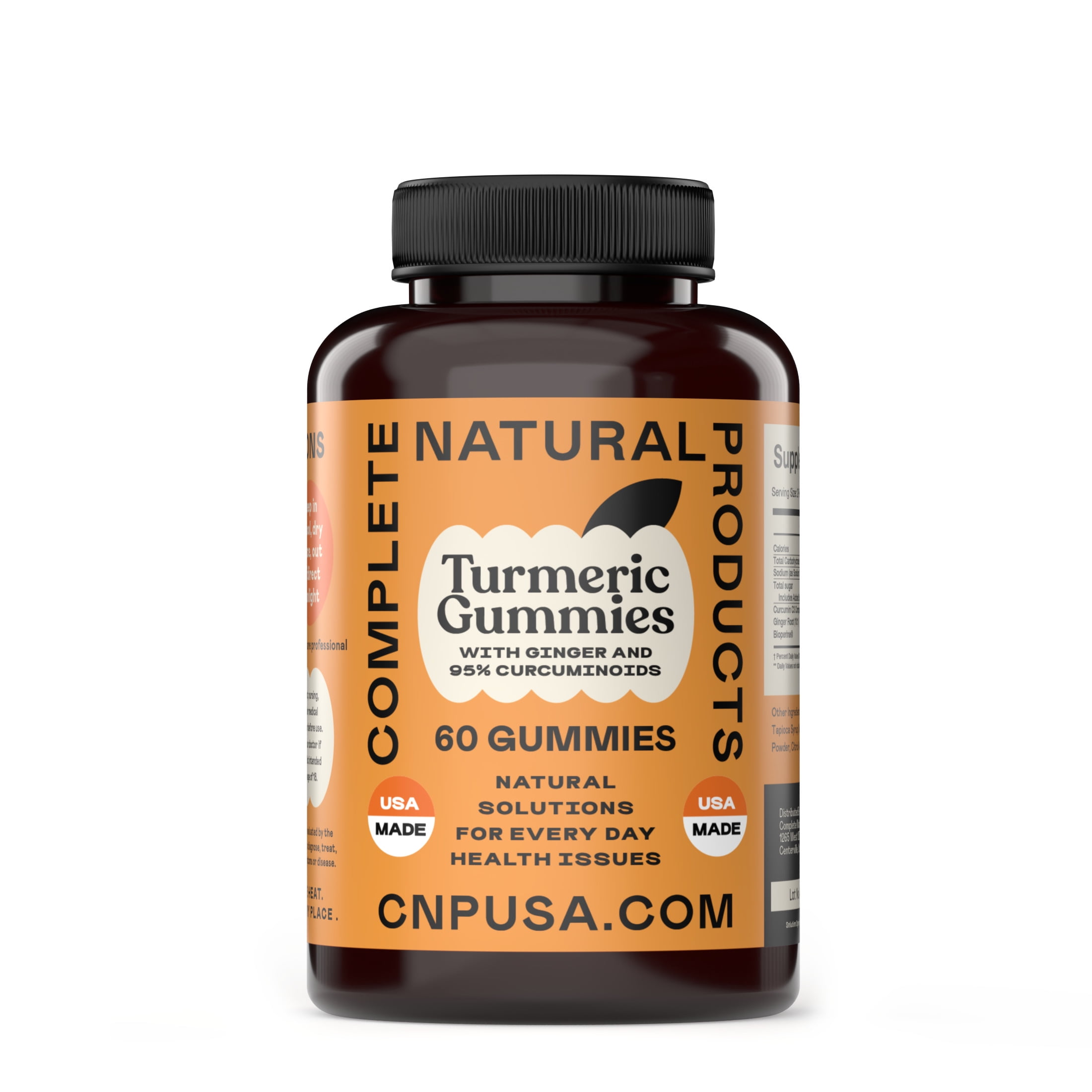 Turmeric Ginger Gummies - 60 Count Natural With Black Pepper Extract ...