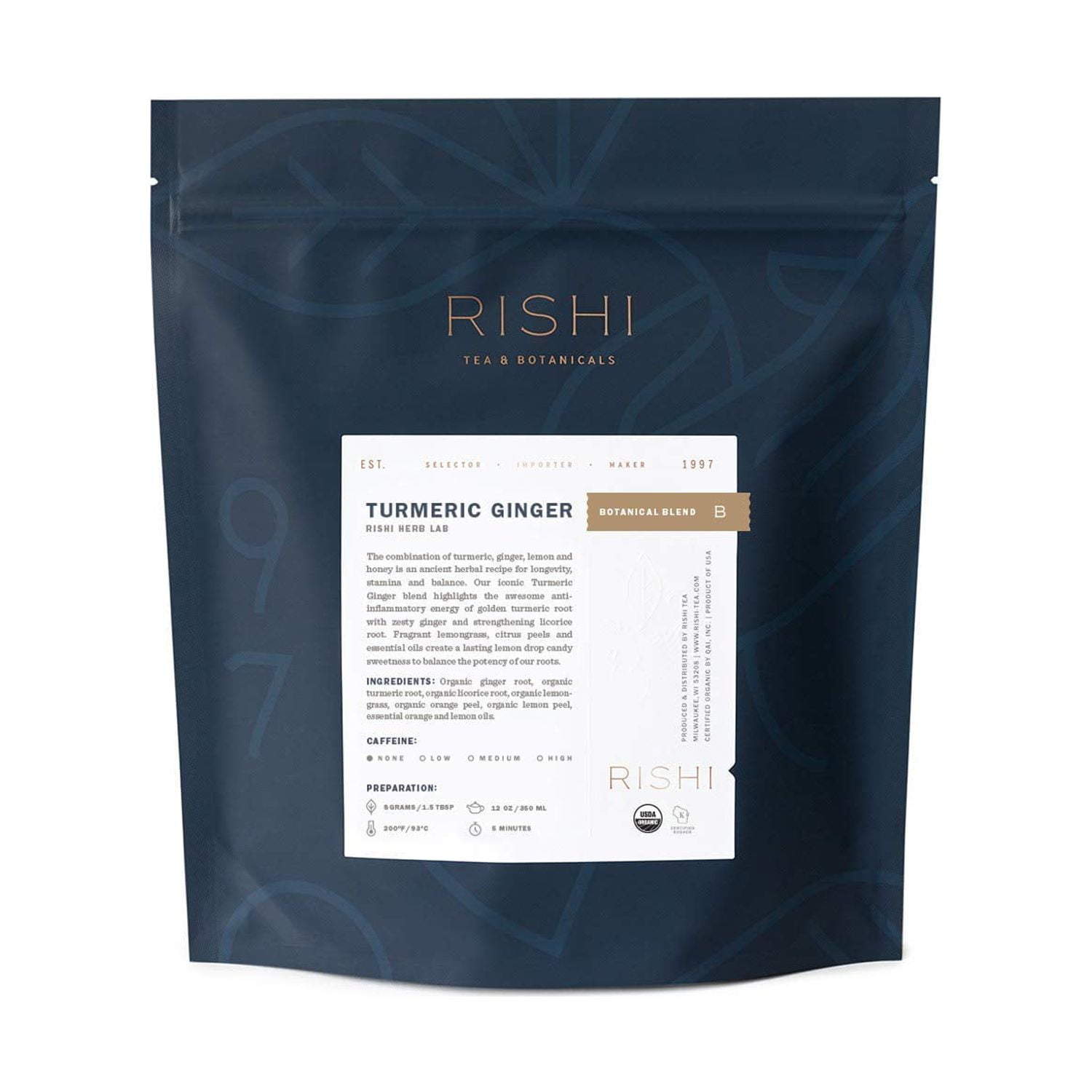 Turmeric Ginger Herbal Tea - Organic Loose Leaf Tea, Caffeine Free ...