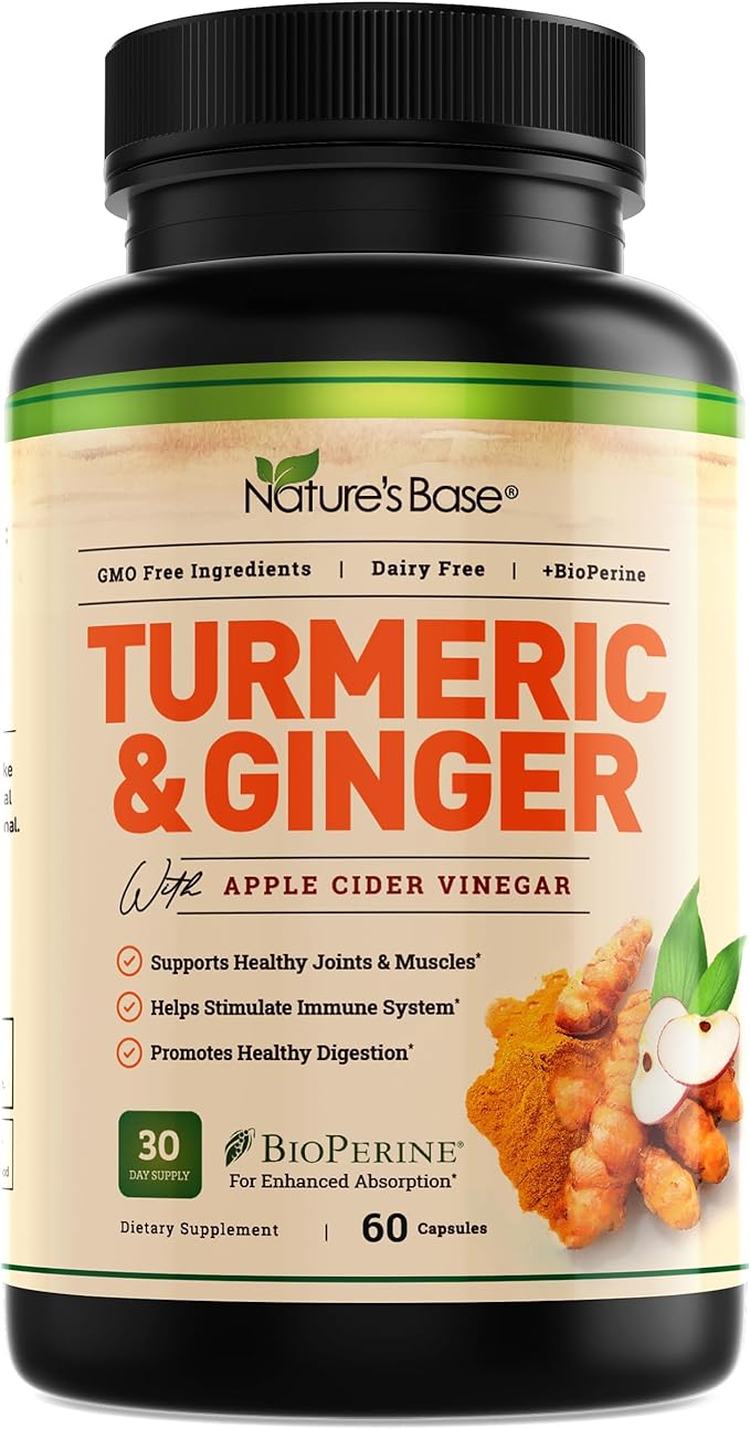 Turmeric and Ginger Supplement - Tumeric Curcumin Joint Support Pills ...