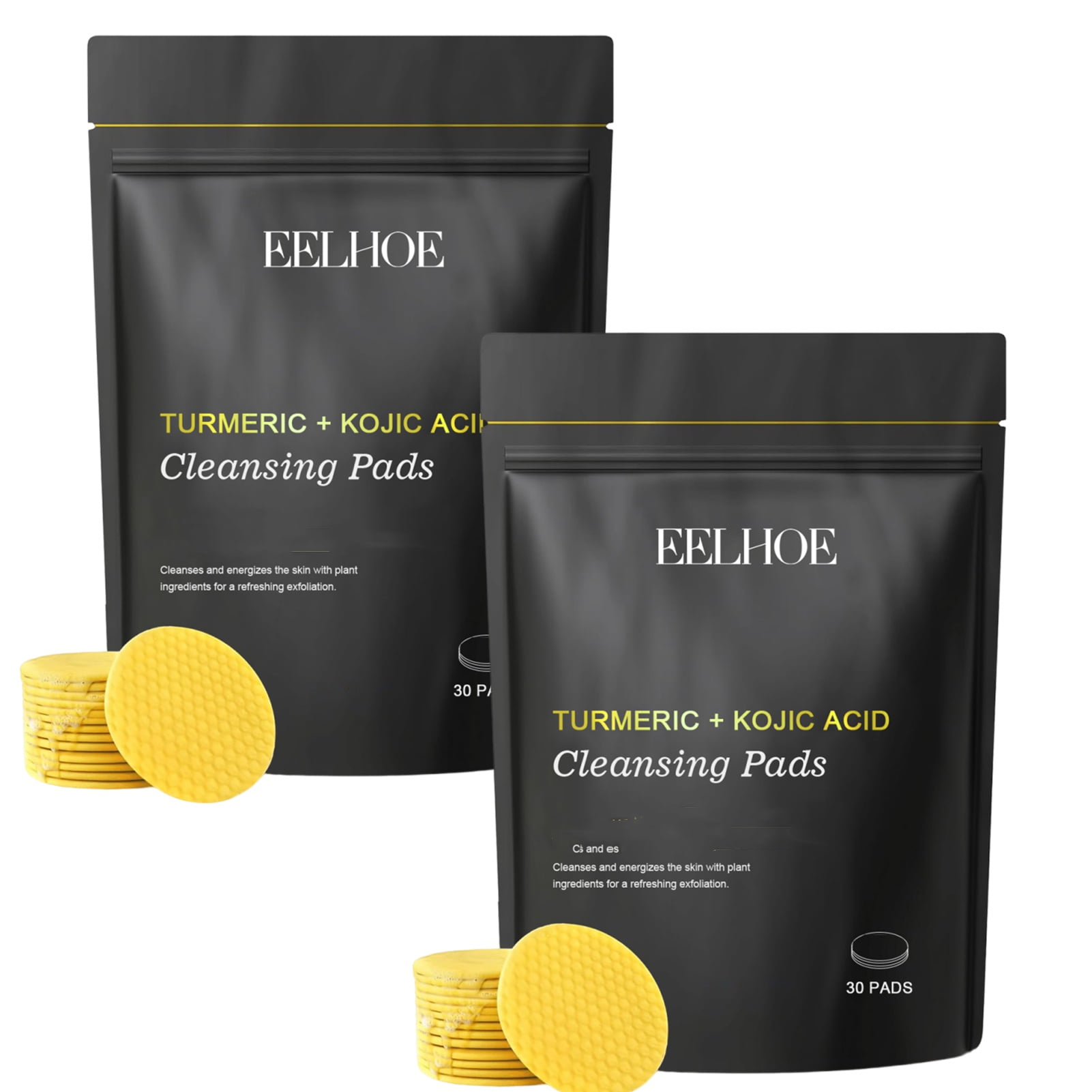 Turmeric Kojic Acid Cleansing Pads, 30pcs Turmeric Cleansing Pads For ...