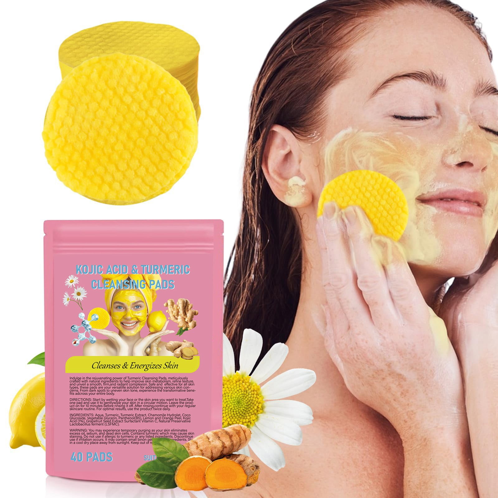 Turmeric Kojic Acid Cleansing Pads,Kojic Acid and Turmeric Cleansing ...