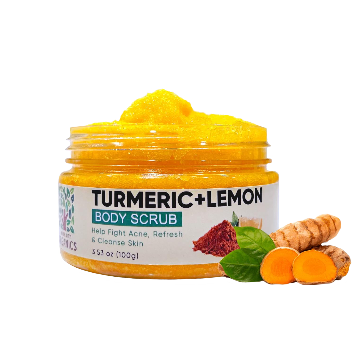 Turmeric Lemon Body Scrub - Natural Exfoliating Salt Scrub for Hands ...