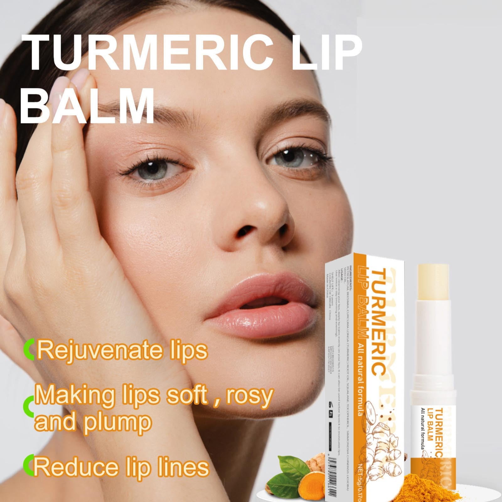 Turmeric Lip Balm for Gently Nourishes,Lip Exfoliator,Long-Lasting ...