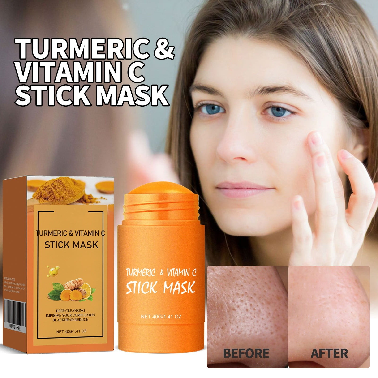 Turmeric Mud Mask Stick Organic Vitamin C For Blackhead Cleansing Clay ...