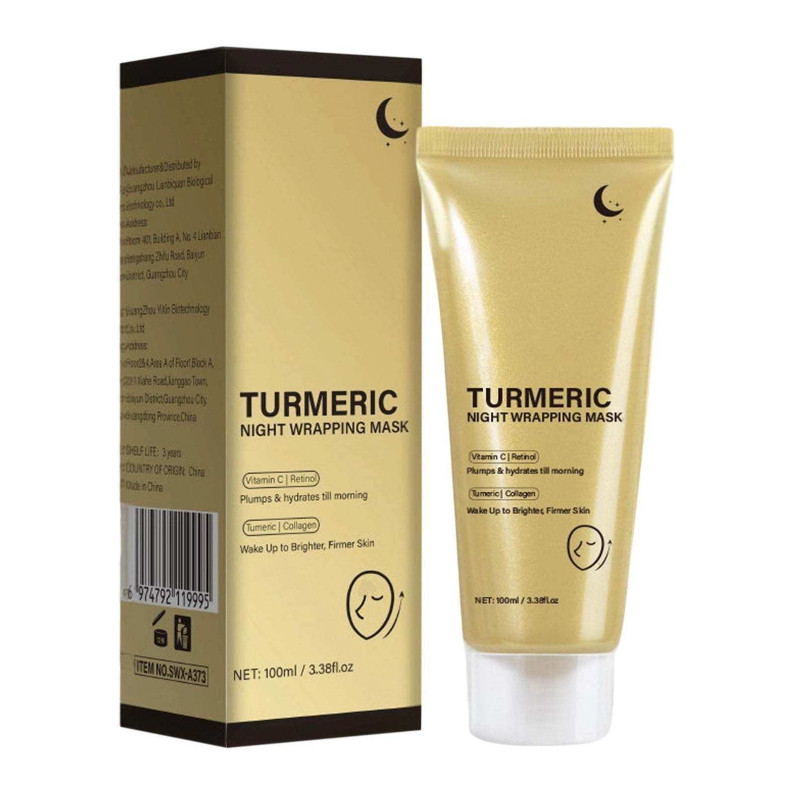Turmeric Overnight Peel-Off Mask, Nourishes Skin, s Elasticity, 50g ...