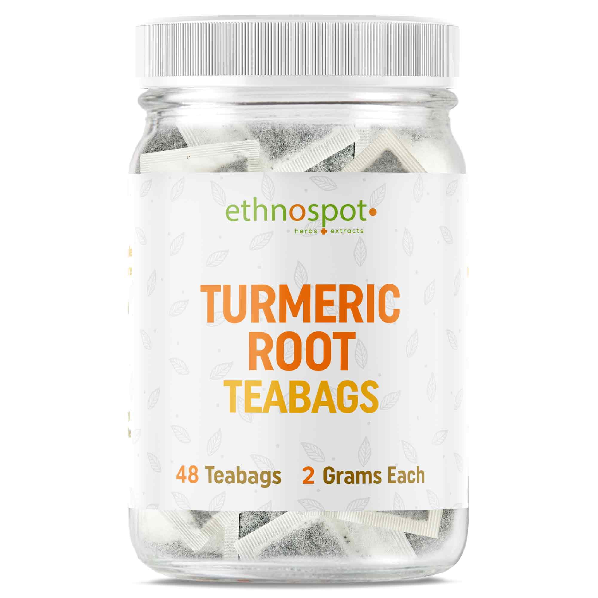 Turmeric Root Teabags - Pure Turmeric Tea - 100% Natural Herbal Root ...