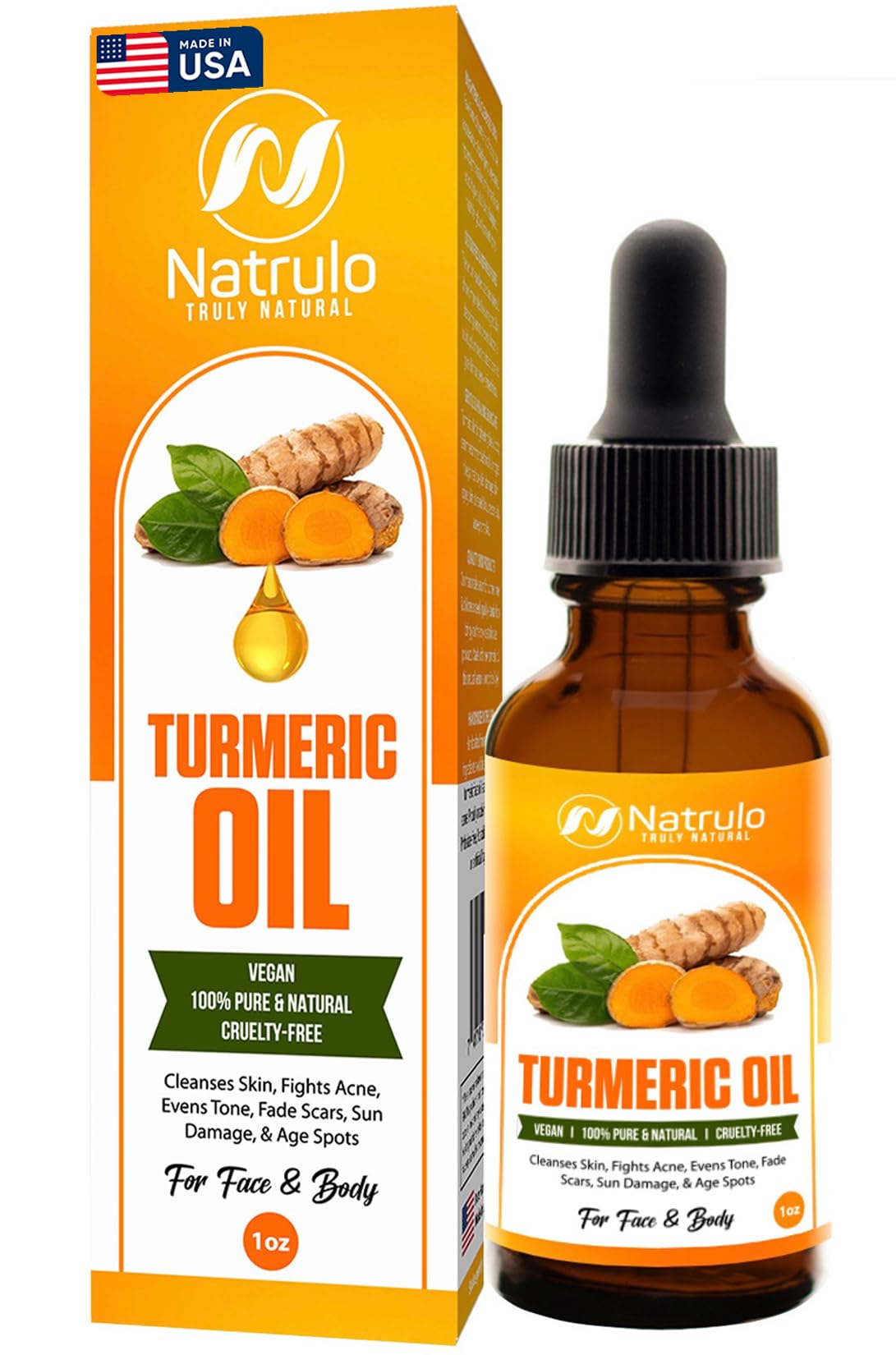 Turmeric Serum for Face & Body - All Natural Turmeric Oil for Dark ...
