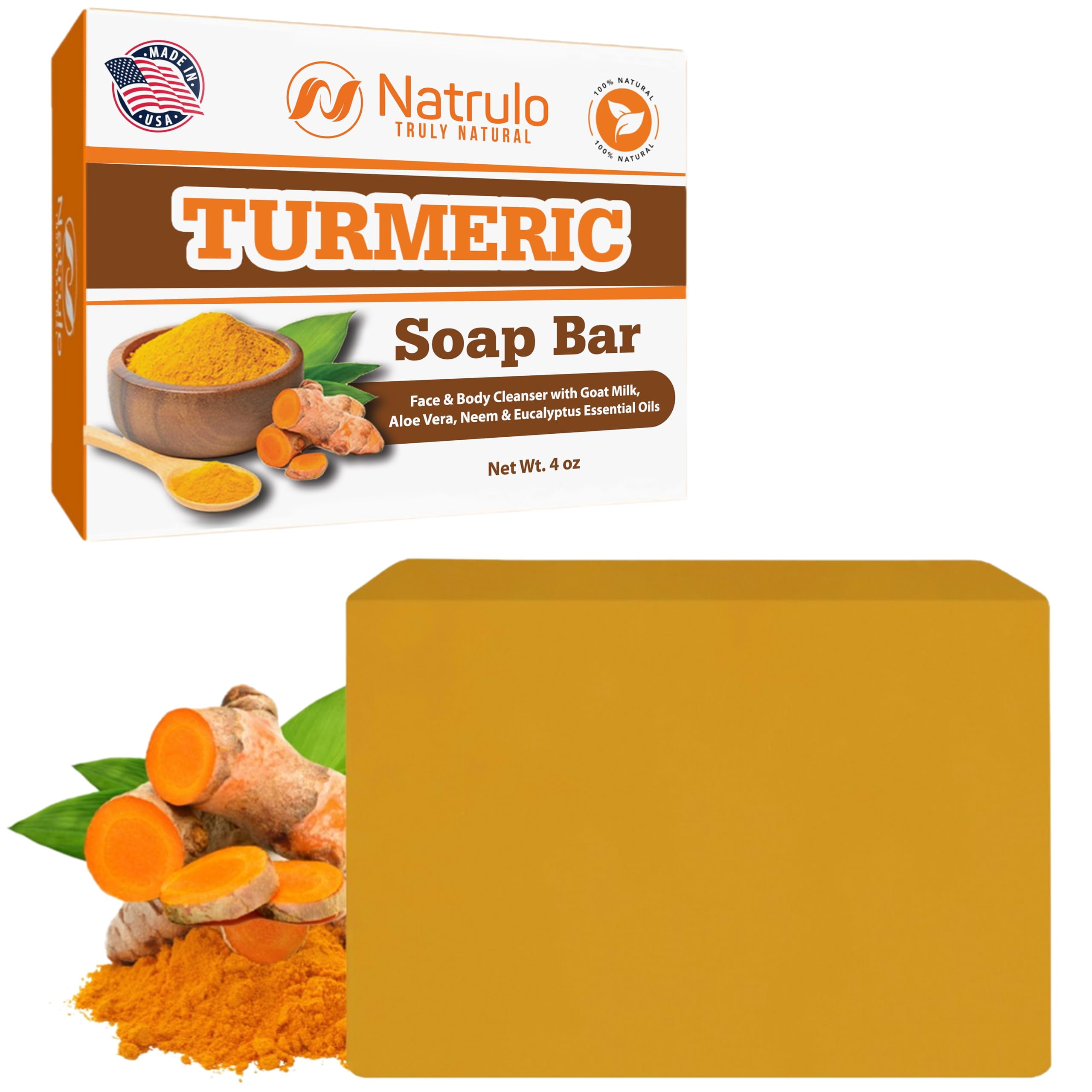 Turmeric Soap Bar for TGF4 Face & Body - Natural Turmeric Skin ...