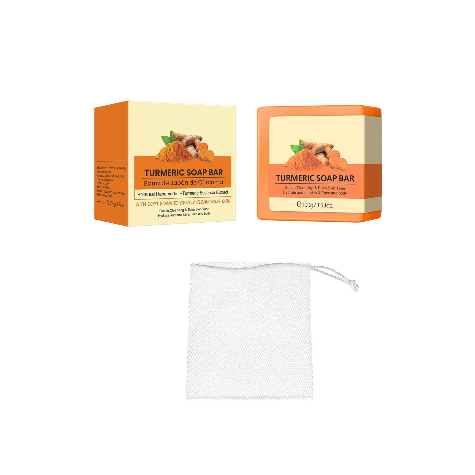 Turmeric Soap for Spots Remover-Honey Lemon Turmeric Kojic Soap Bar for ...