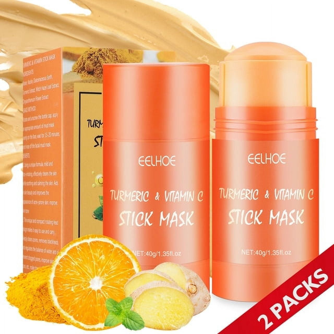 Turmeric Vitamin C Clay Face Mask Stick For Dark Spots Oil Control And Balance Facial Mask Deep