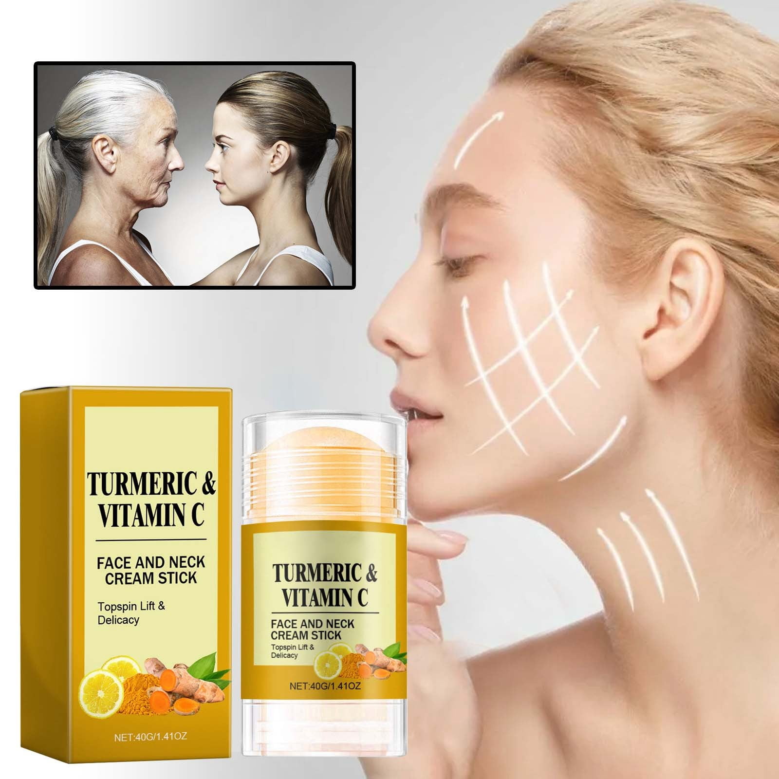 Turmeric And Vitamin C Face And Neck Cream Stick With Vitamin C
