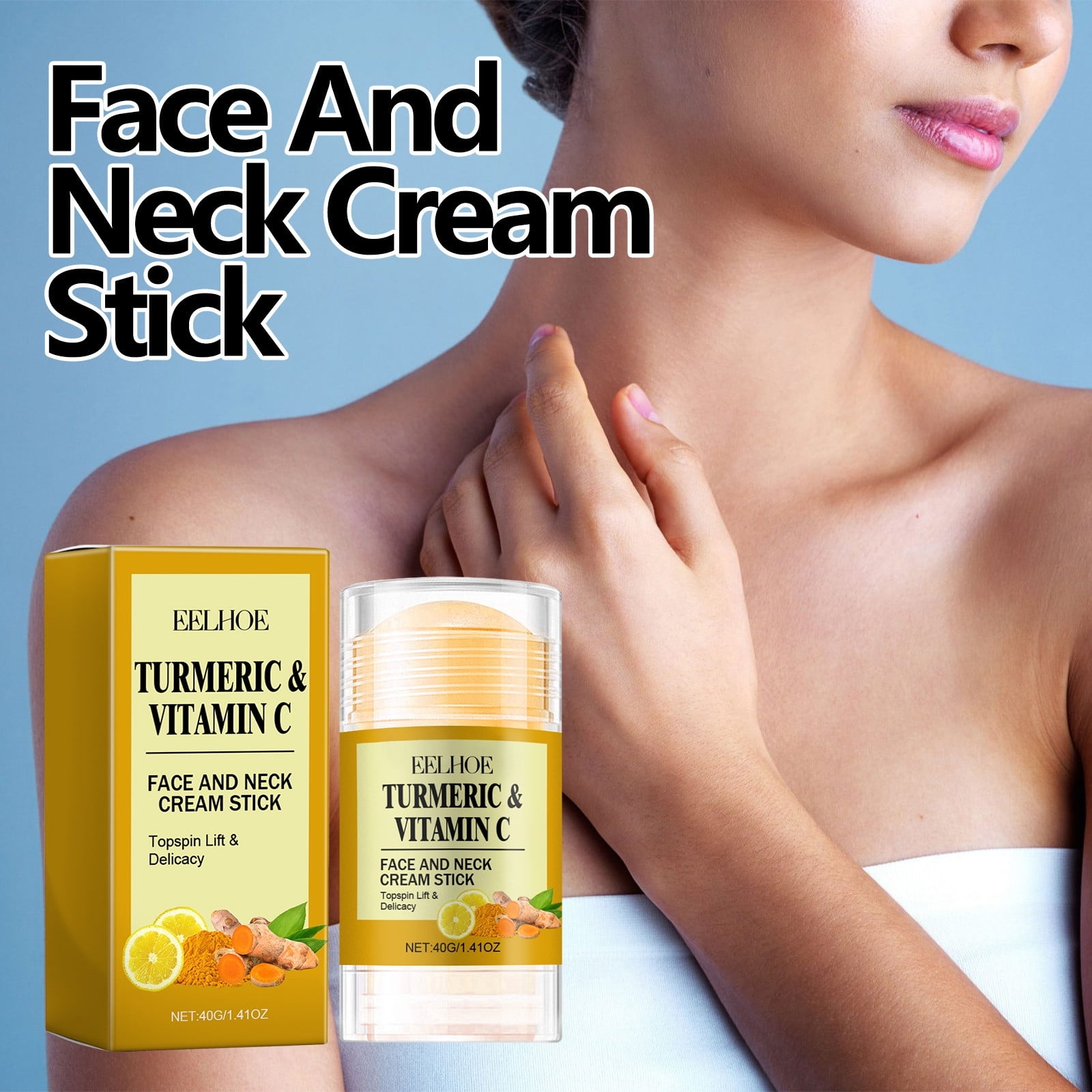 Turmeric Vitamin C Face Neck Cream Stick for Firming Wrinkle,Hydrating Gel Moisturizer with ...
