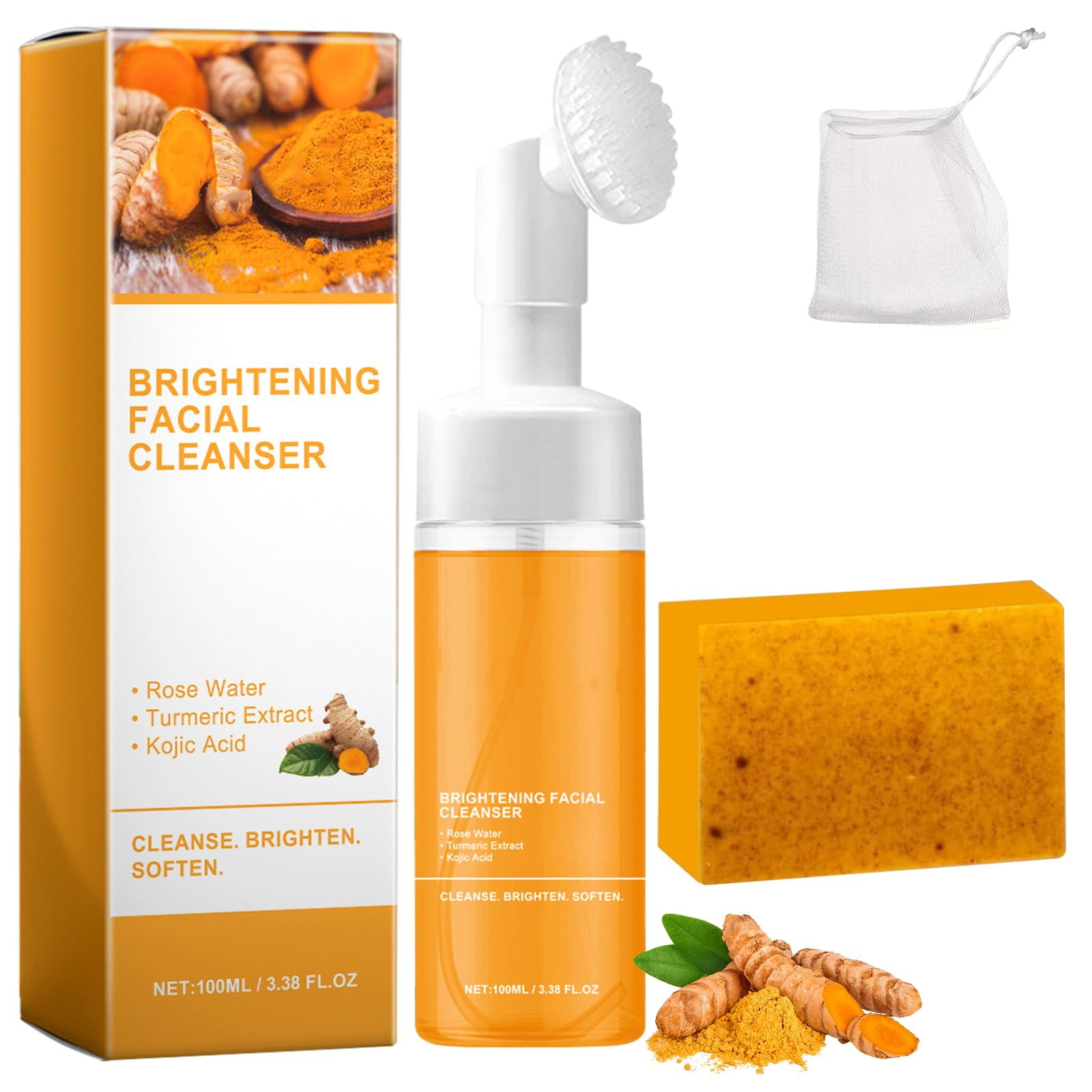 Turmeric Wash and Care two Piece Set, Turmeric Cleansing Mousse ...