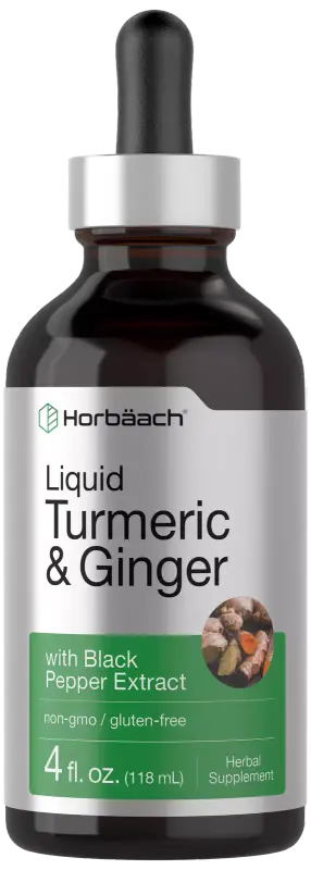 Turmeric and Ginger Liquid 4 fl oz | with Black Pepper | Non-GMO ...