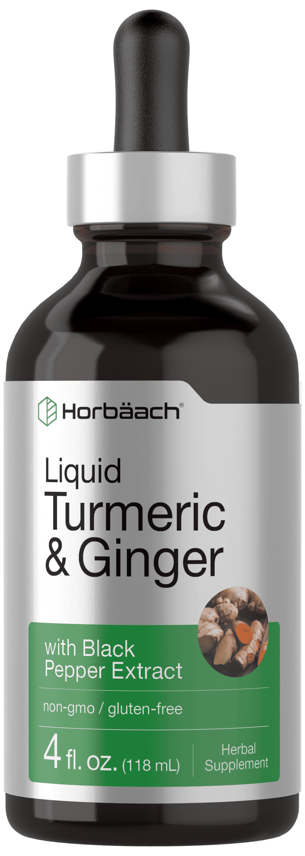 Horbaach Turmeric and Ginger Liquid Extract, 4 fl oz, with Black Pepper ...