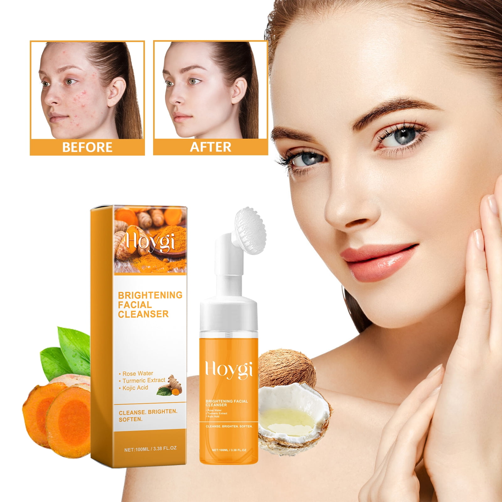 Turmeric cleanser, deeply cleanses the facial skin, lightens acne marks ...