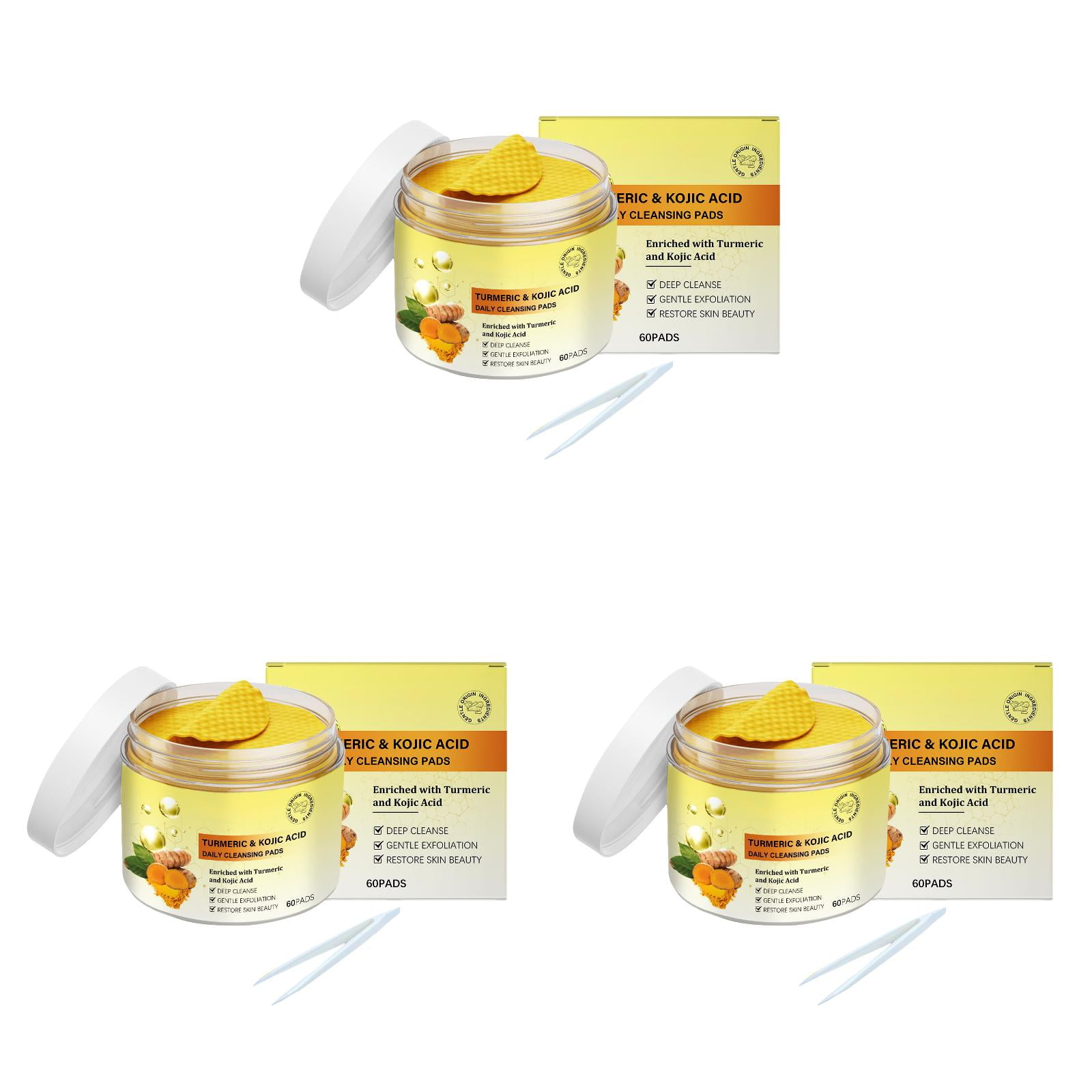 Turmeric-enriched Face Scrub Pads with kojic acid create luminous skin ...