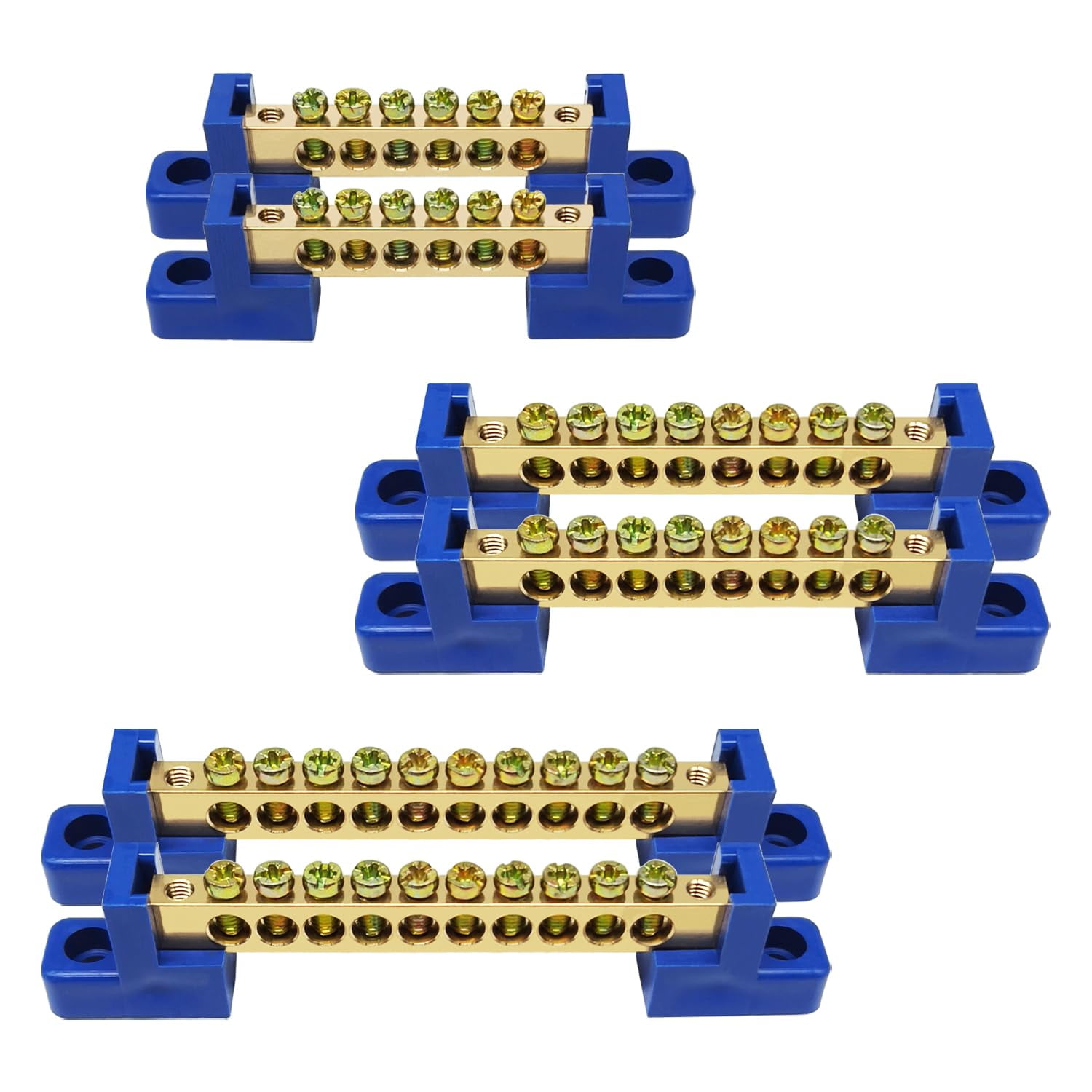 Turmoola 6PCS Grounding Bus Bar Kit 6/8/10 Positions Electrical Ground ...