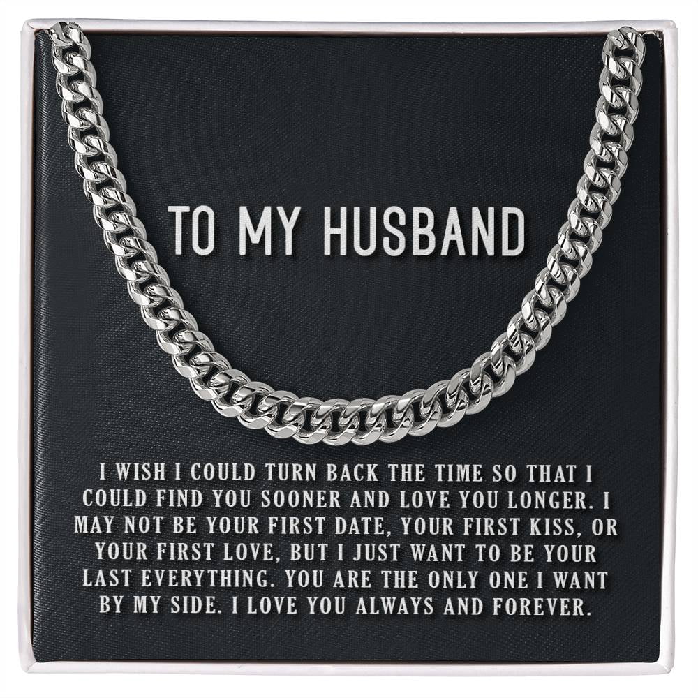 Turn Back Time, Cuban Link Chain - Stainless Steel/ Yellow Plated ...
