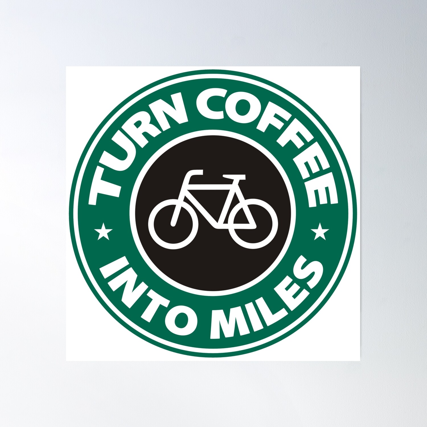 Turn Coffee Into Miles Poster Wall Art, Modern Wall Decor, 24x24 ...