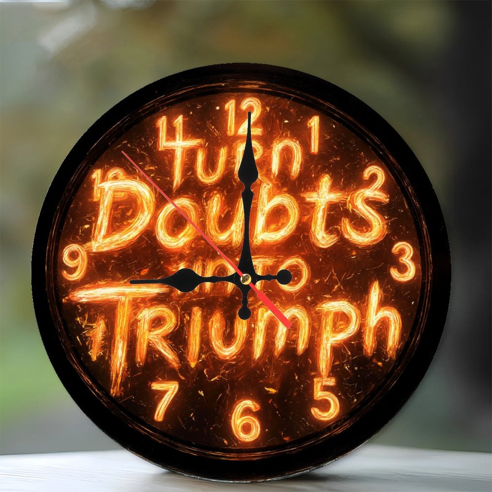 Turn Doubts Into Triumph Motivational Wall Clock Home Decor 10-Inch ...
