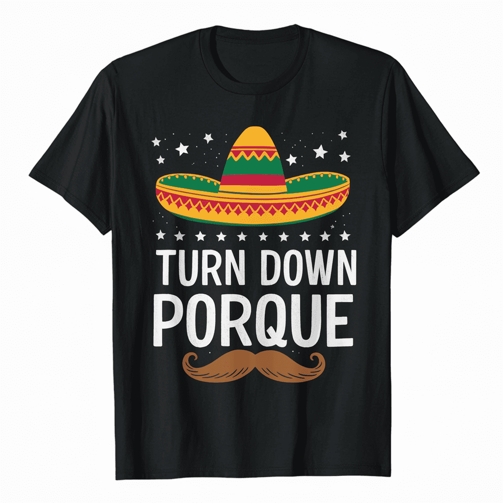 Turn Down Por Que Funny Party Fiesta Celebration Tee - Walmart.com