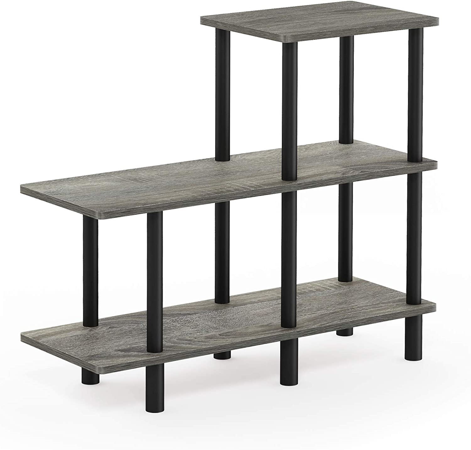 Turn-N-Tube 3-Tier Cube Ladder Shelf, French Oak Grey/Black - Walmart.com
