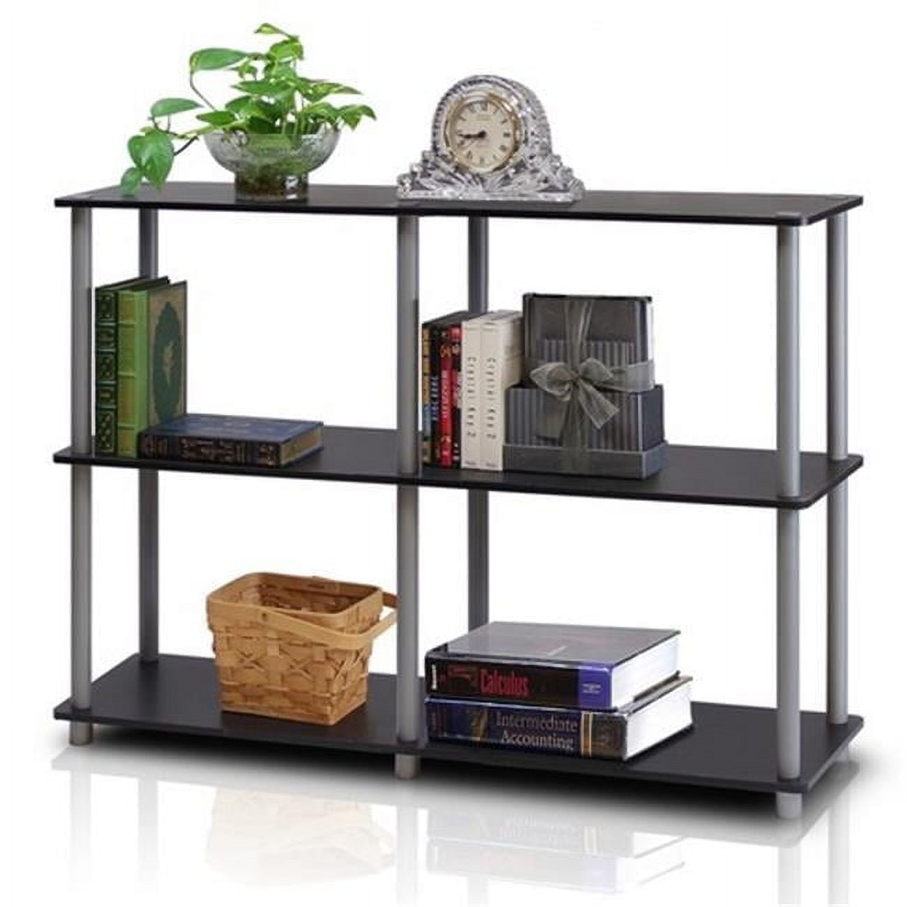 Turn-N-Tube 3-Tier Double Size Storage Display Rack, Black & Grey - 29. ...