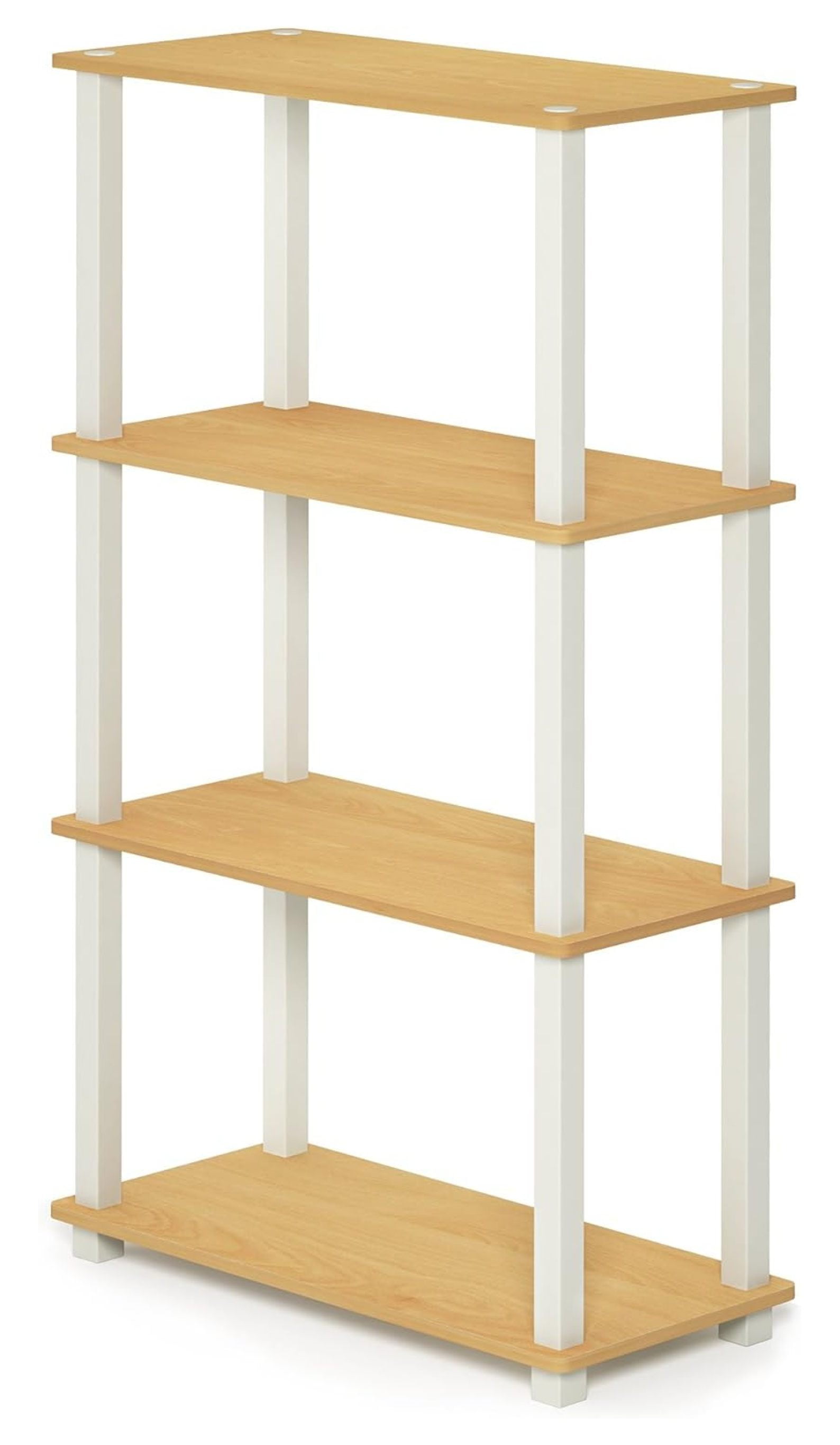 Turn-N-Tube 4-Tier Multipurpose Shelf Display Rack, Square Tube, Beech ...
